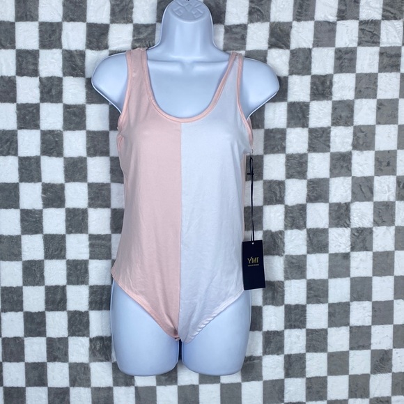 YMI | Tops | Nwt Pink White Ymi Collection L Bodysuit | Poshmark